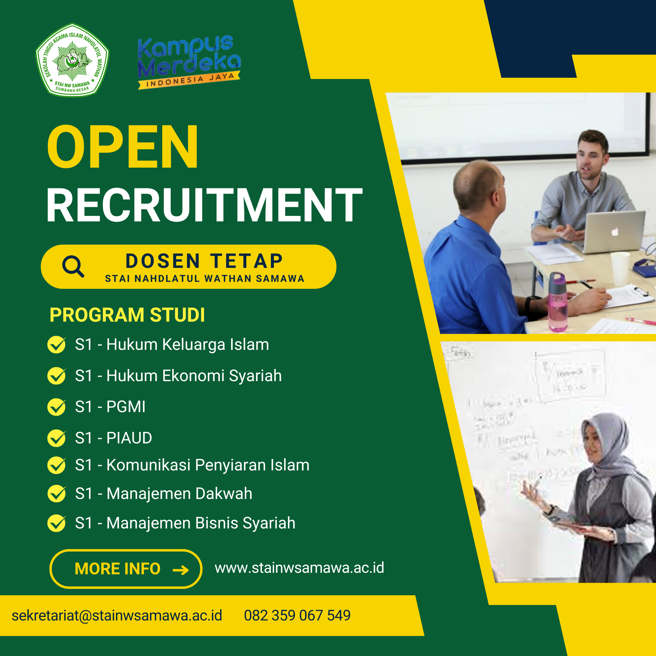PENGUMUMAN REKRUTMEN DOSEN TETAP STAI NW SAMAWA - STAI NW SAMAWA PENGUMUMAN REKRUTMEN DOSEN TETAP STAI NW SAMAWA - STAI NW SAMAWA